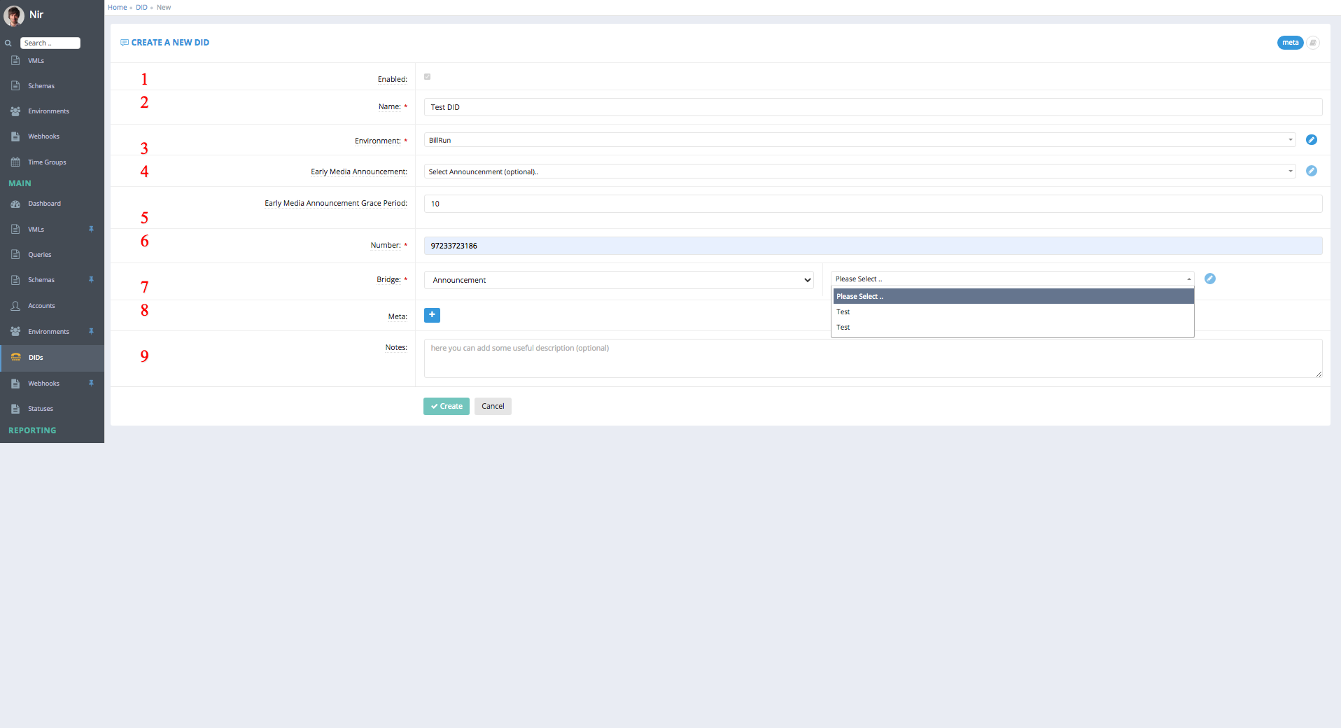 DIDs - Screen – voipappz