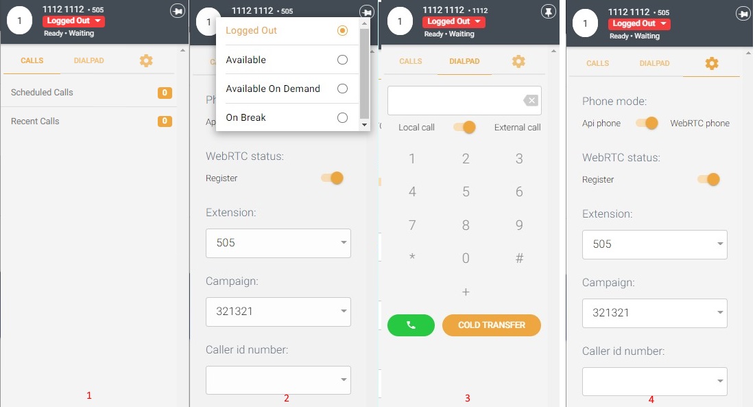 Portal Dialer (built-in web RTC phone) – voipappz