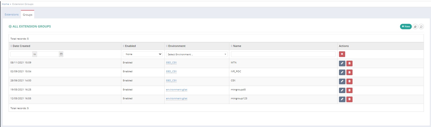 Extension Groups - Screen – voipappz
